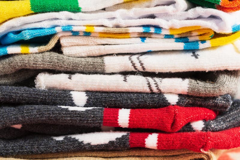 Pattern of Children S Bright Stacked Ironed Socks Stock Image - Image ...