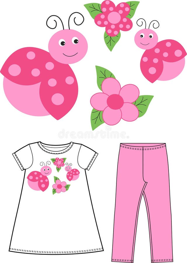 Pattern for children wear stock illustration. Illustration of love ...