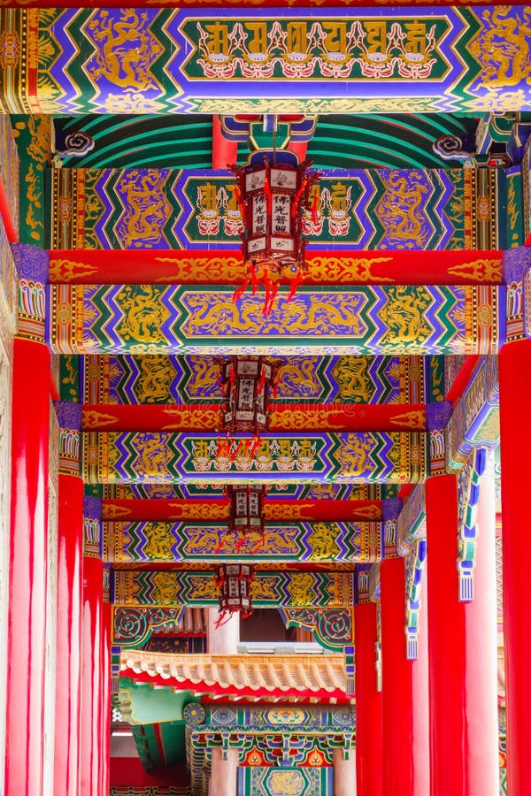 Pattern of Chinese Column and Beam Stock Photo - Image of mysterious ...