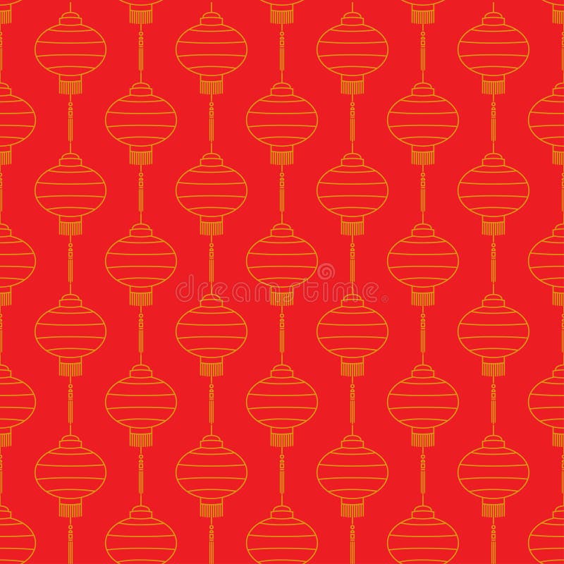 Pattern with Chinese Lanterns Stock Vector - Illustration of festive ...