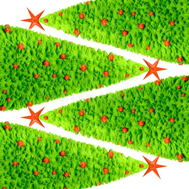 A Pattern of Christmas Trees Made of Fur in the Shape of a Zigzag ...