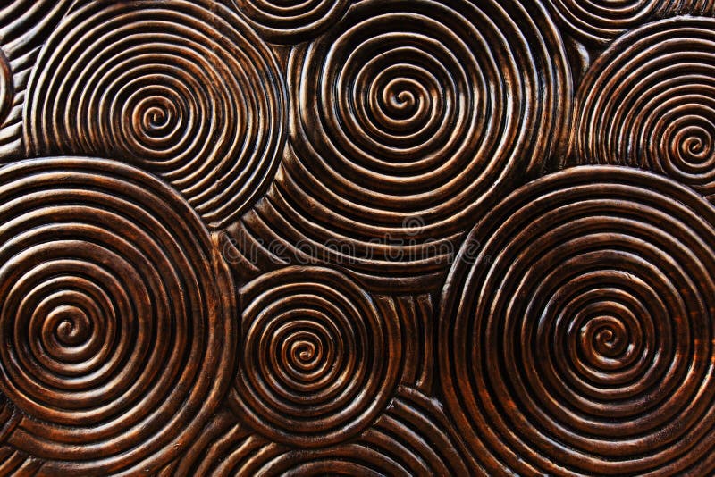 Pattern of Circle Carved on Wood Stock Image - Image of dark ...