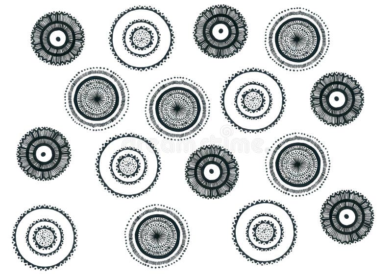 Pattern of Circles of Different Sizes and Texture of Lines, Strokes ...