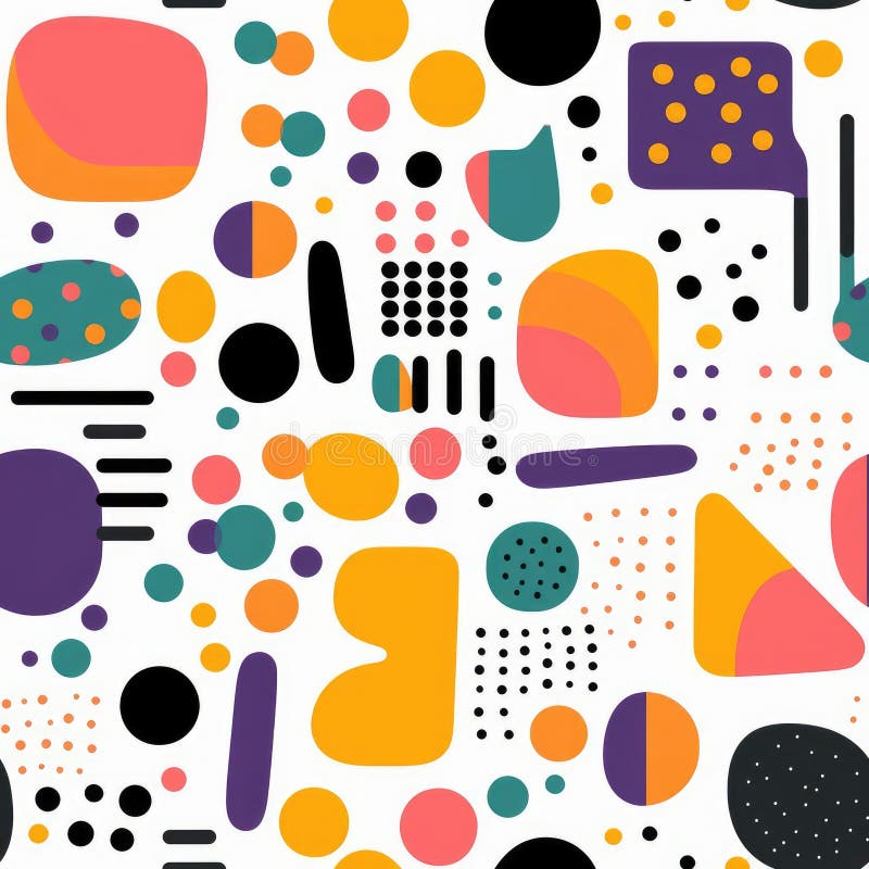 Pattern of Circles, Dots and Colored Spots Stock Illustration ...