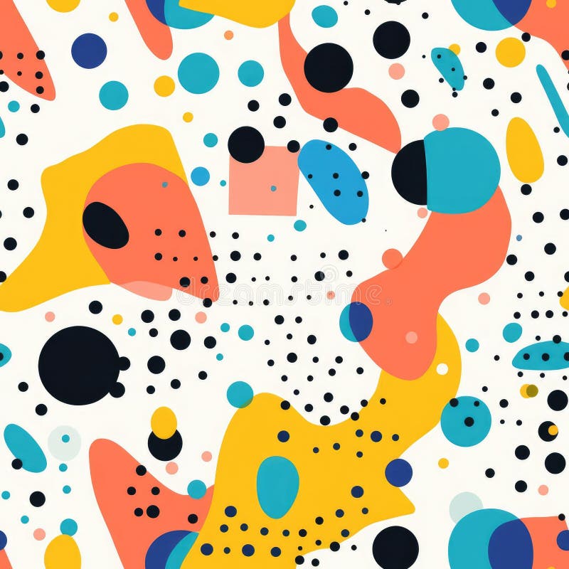 Pattern of Circles, Dots and Colored Spots Stock Illustration ...