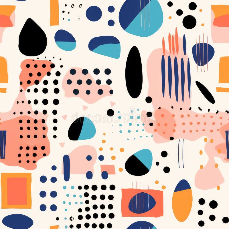Pattern of Circles, Dots and Colored Spots Stock Illustration ...