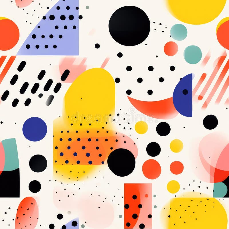 Pattern of Circles, Dots and Colored Spots Stock Illustration ...