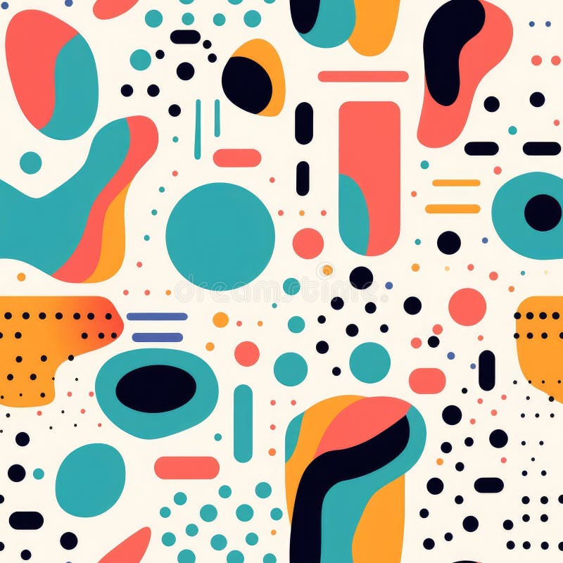 Pattern of Circles, Dots and Colored Spots Stock Illustration ...