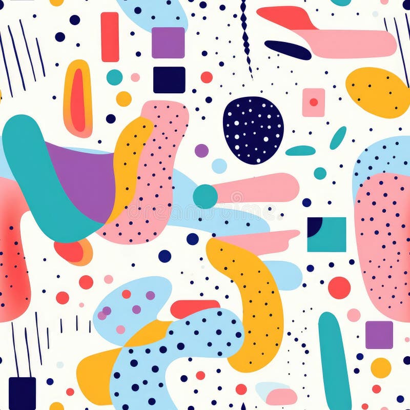 Pattern of Circles, Dots and Colored Spots Stock Illustration ...