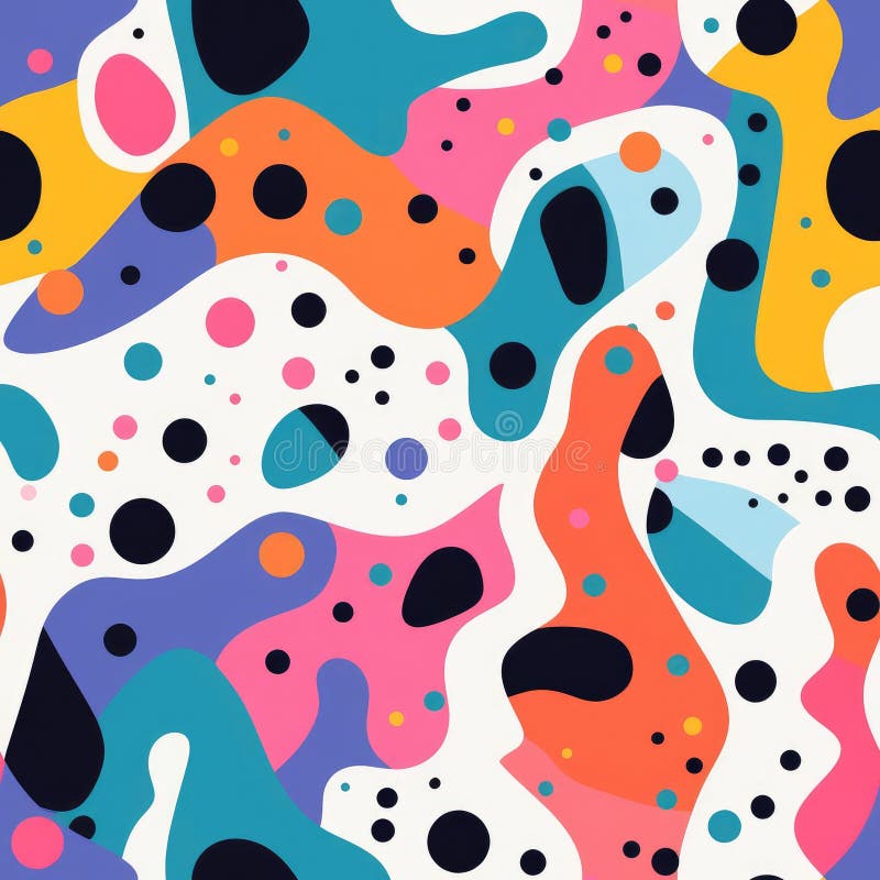Pattern of Circles, Dots and Colored Spots Stock Illustration ...