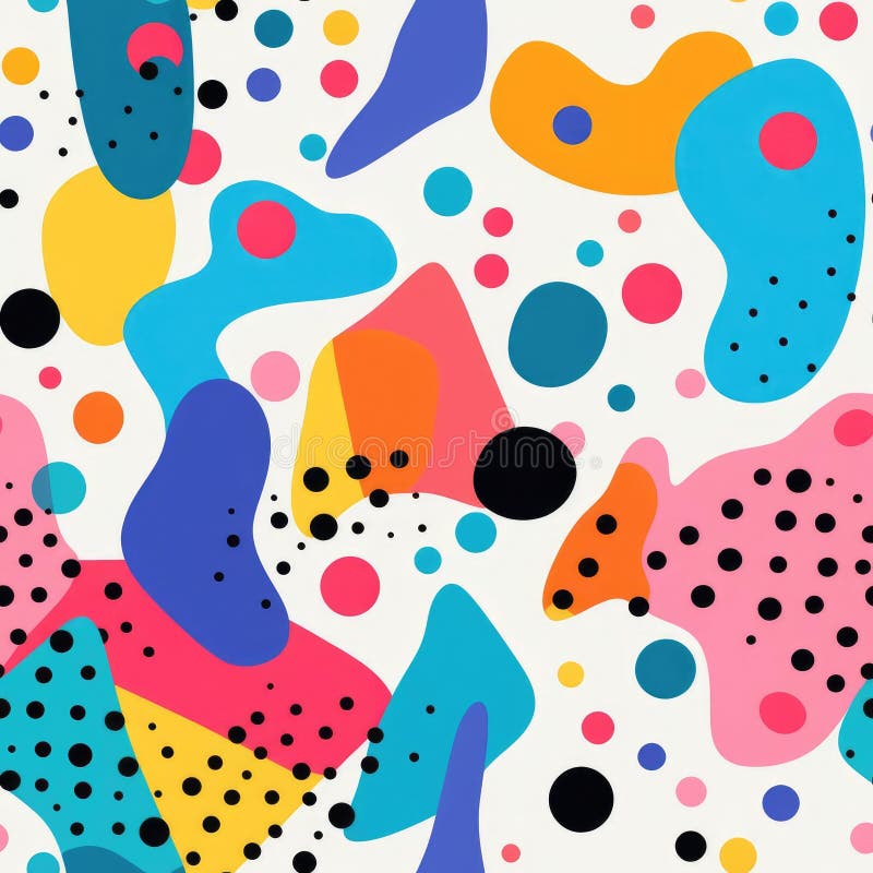 Pattern of Circles, Dots and Colored Spots Stock Illustration ...