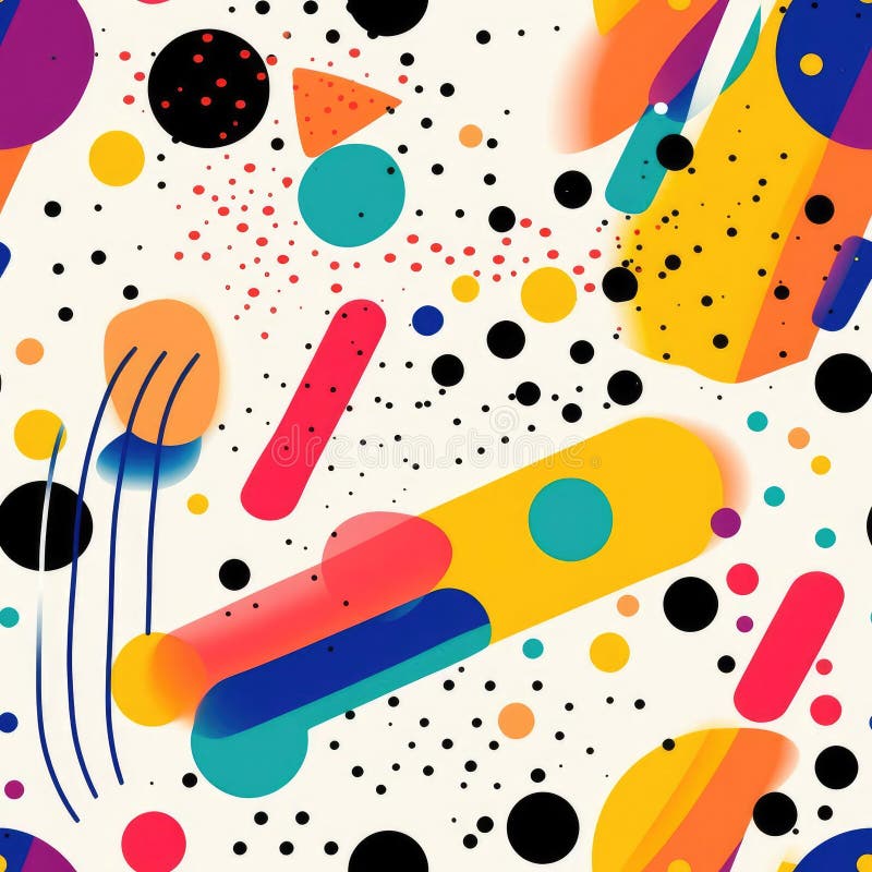 Pattern of Circles, Dots and Colored Spots Stock Illustration ...