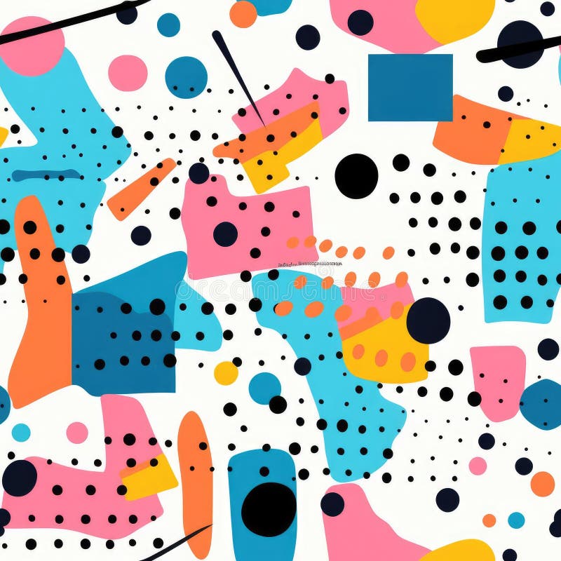 Pattern of Circles, Dots and Colored Spots Stock Illustration ...