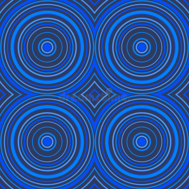 Symmetrical Circle Design in Blue Stock Illustration - Illustration of ...
