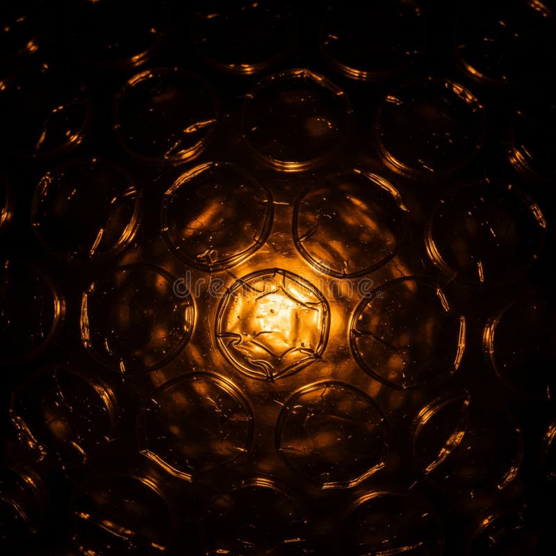 A Pattern of Circular Shapes Appears Over a Soft, Glowing Orange Light ...