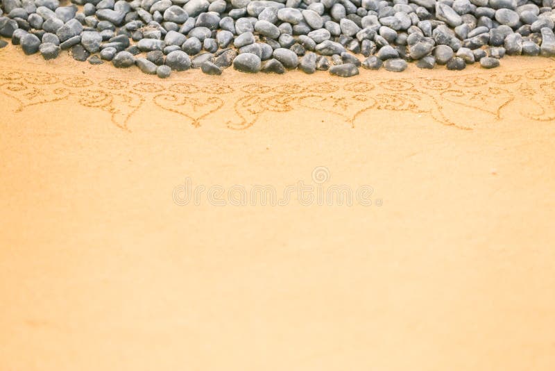 Pattern on Clean Sand with Stones. the Concept of Peace and Cont Stock ...