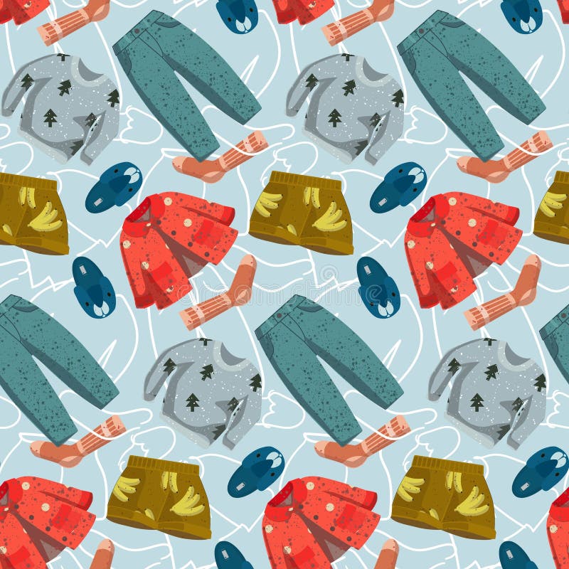 A Pattern of Clothes on the Background of Contour Lines. Suitable for ...