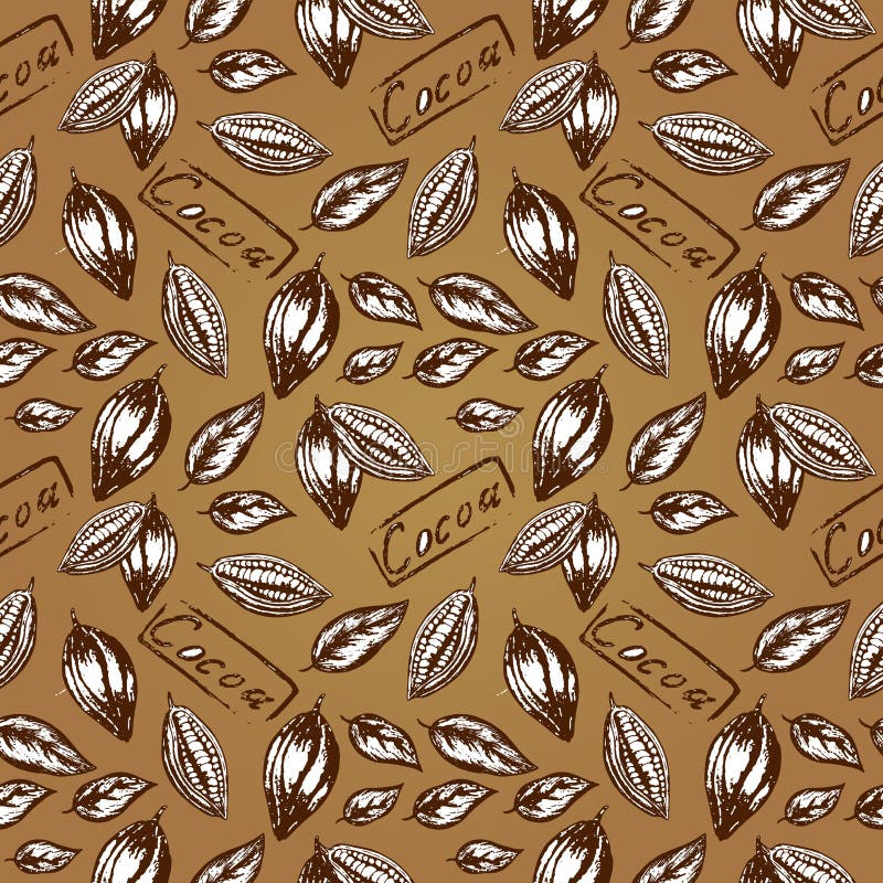 Pattern of cocoa stock vector. Illustration of cacao - 70928391