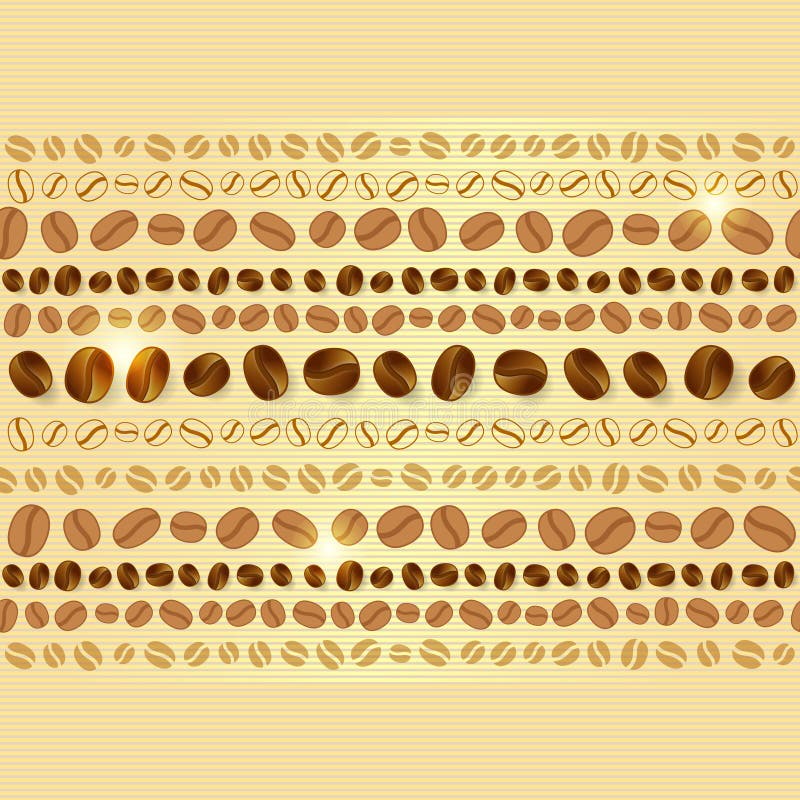 Pattern with coffee beans stock vector. Illustration of lunch - 43722641