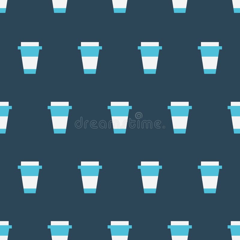 Simple Vector Illustration with Ability To Change. Pattern with Coffee ...