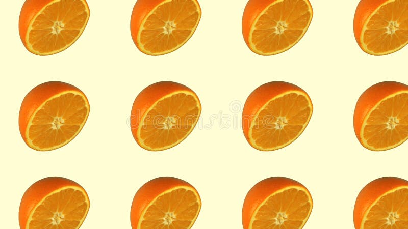 Pattern Collage Animation Background, Fresh Orange Fruit on Color ...