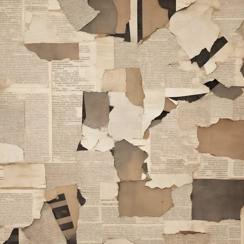 Pattern with Collage of Newspaper or Magazine Clippings. Retro Style ...