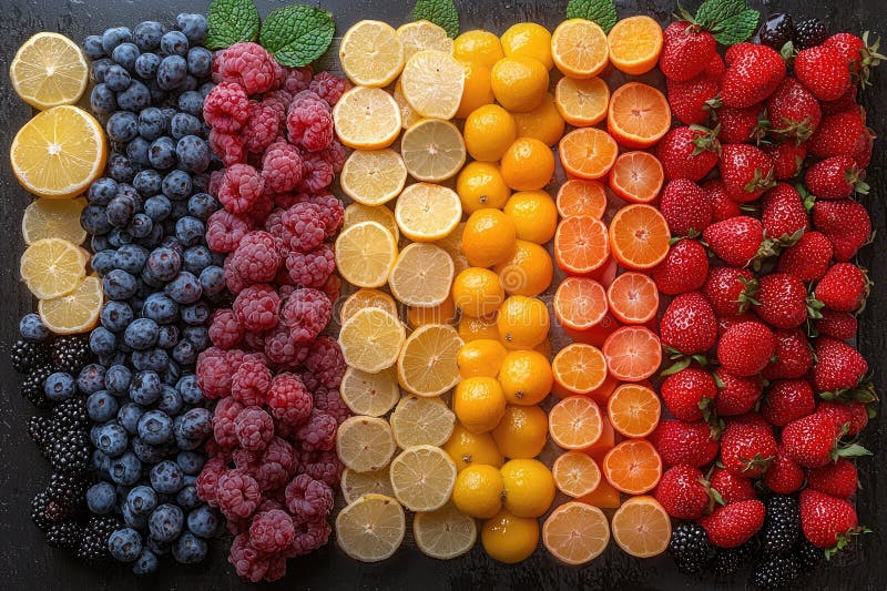 Pattern Collage Og Different Fruits. Stock Illustration - Illustration ...