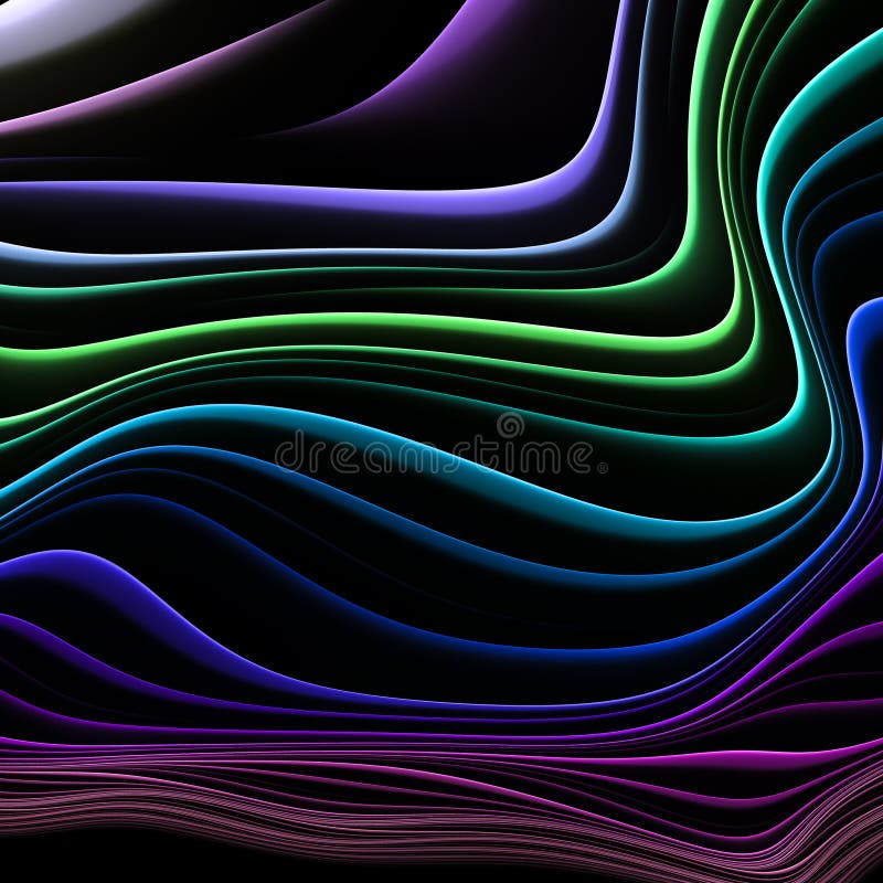 Pattern of Color Fractal Waves Stock Illustration - Illustration of ...