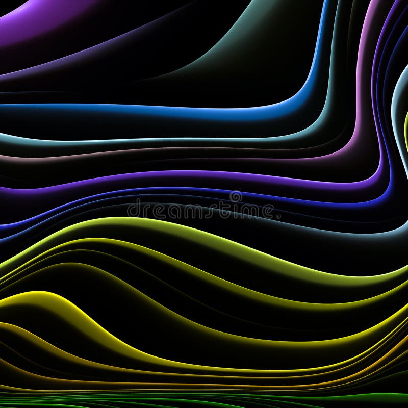 Pattern of Color Fractal Waves Stock Illustration - Illustration of ...