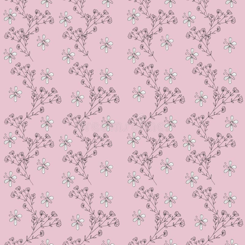 Pattern with Natural Motifs on a Colored Background Stock Illustration ...