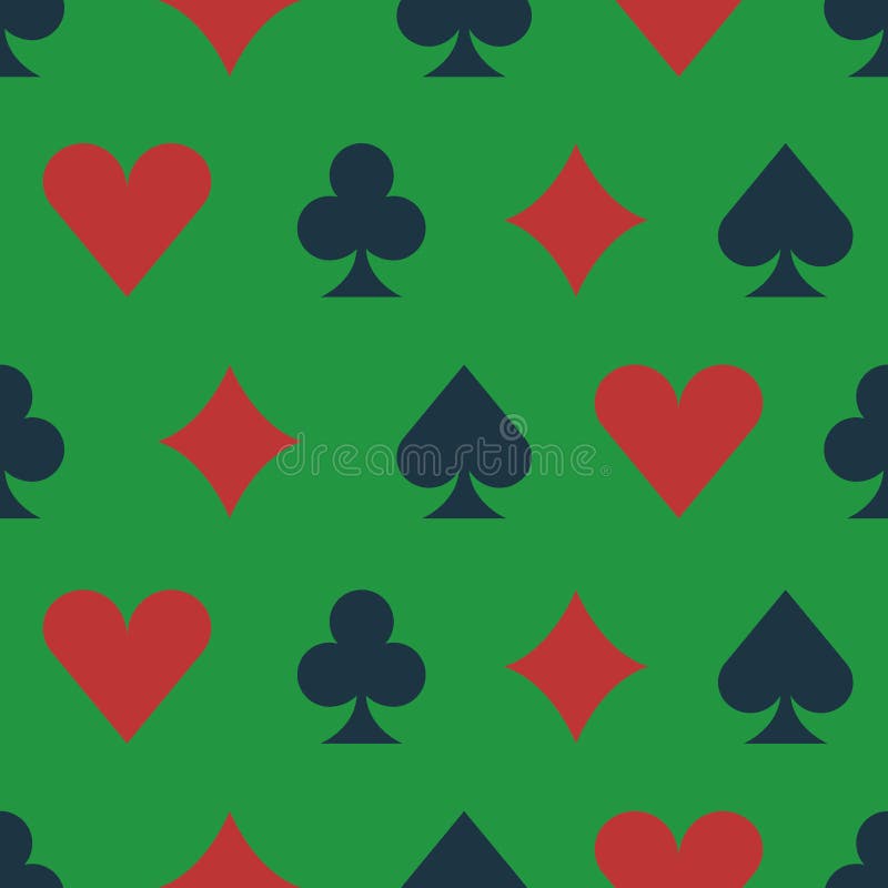 Pattern with Colored Card Suits Stock Illustration - Illustration of ...