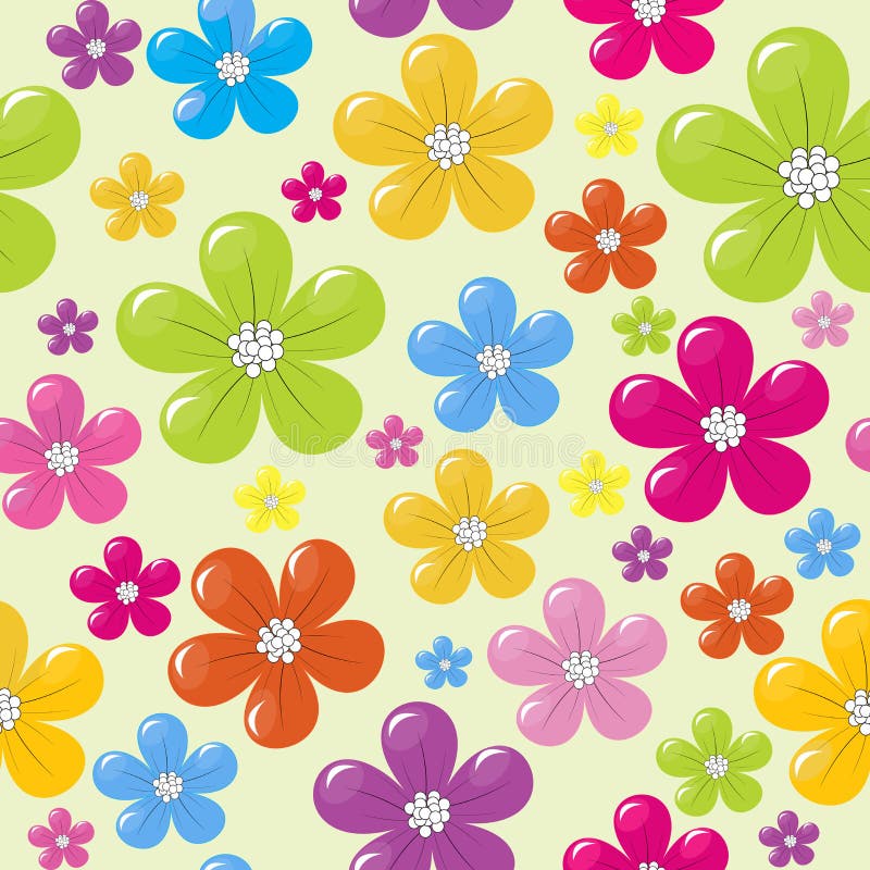Pattern with Colored Flowers Stock Vector - Illustration of floral ...