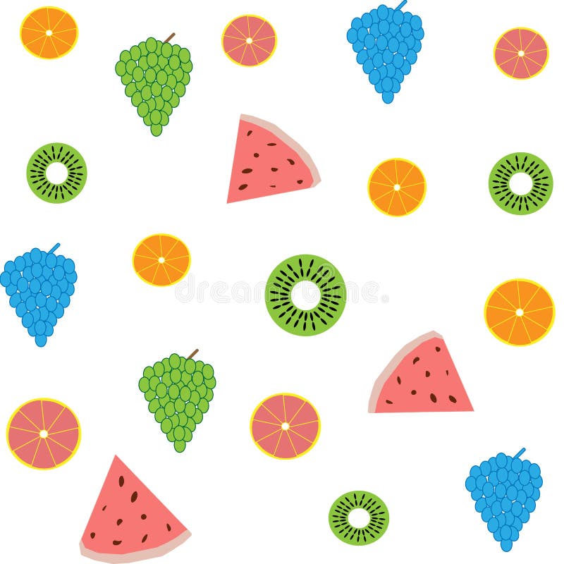 Background of Bright Fruit Pattern Stock Vector - Illustration of food ...