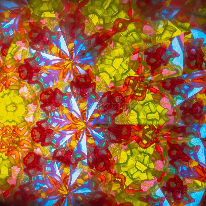 A Pattern of Colored Glass in a Kaleidoscope Stock Photo - Image of ...