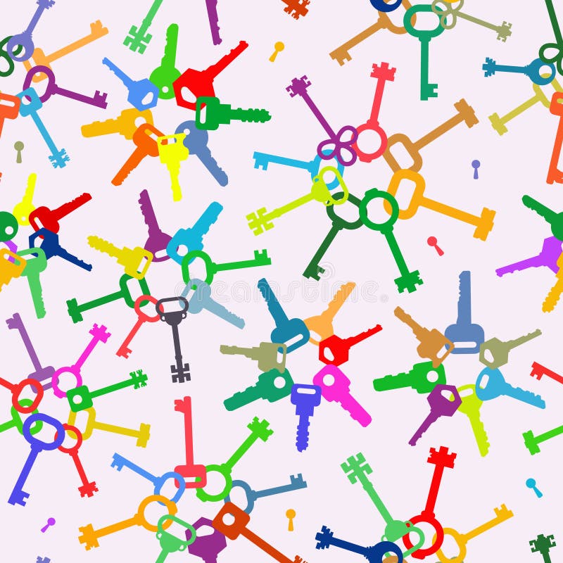 Pattern with colored keys stock vector. Illustration of bundle - 32796431