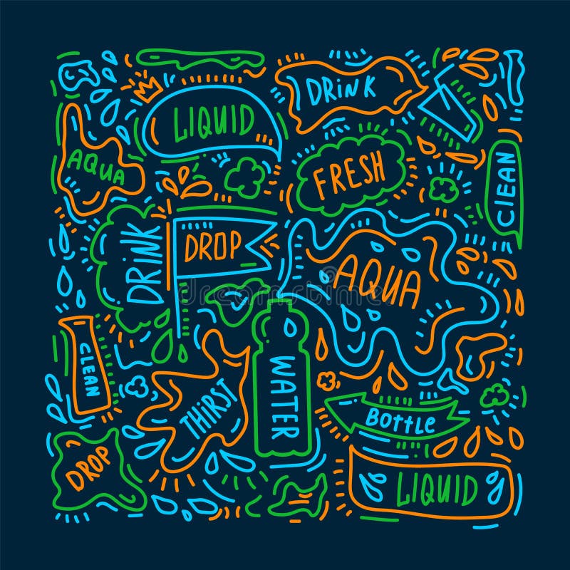 Pattern of Colored Letter Pattern of Drinking Water. Vector ...