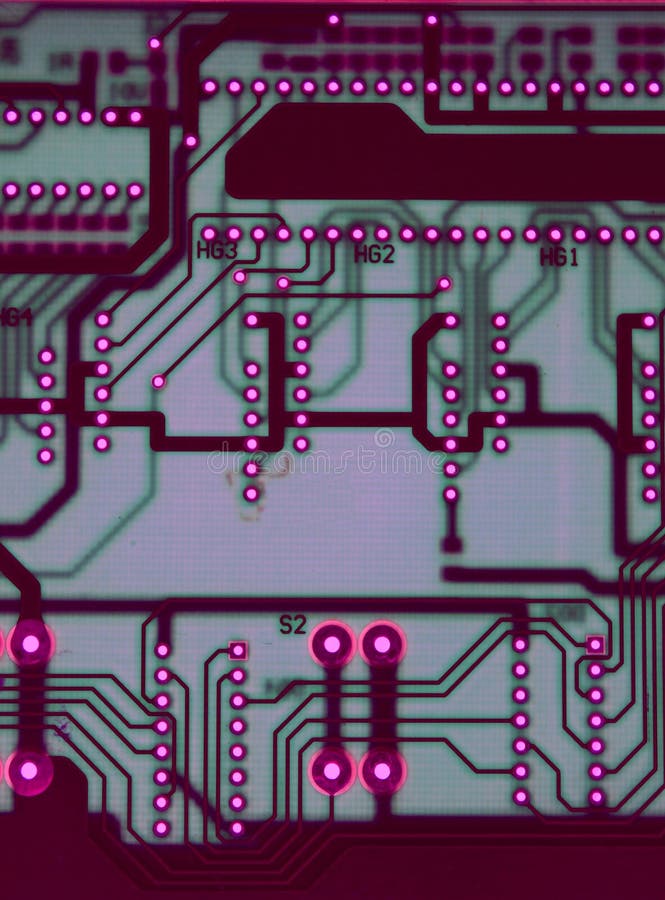 Pattern of Colored PCB with Symbols and Numbers Closeup View Stock ...