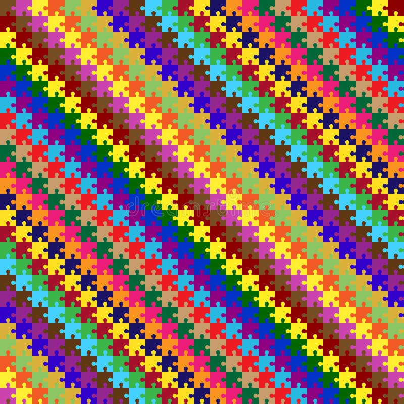 Pattern with Colored Puzzles Stock Vector - Illustration of leisure ...