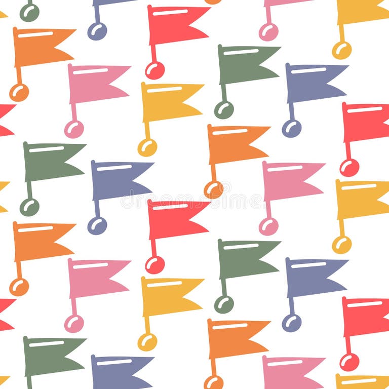 A Pattern of Colored Square Flags for a Holiday with Sticks and ...