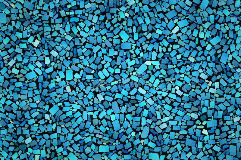 Pattern of Colored Stones or Tiles with Blue Abstract Geometric Shapes ...