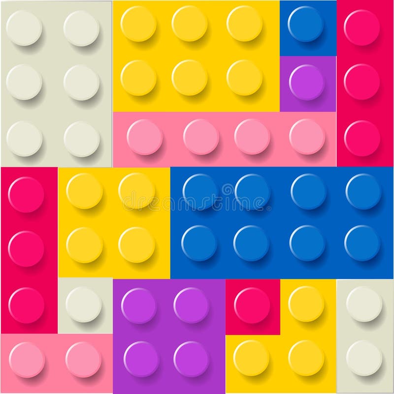 Pattern of Colorful Childish Lego Blocks Vector Stock Illustration ...
