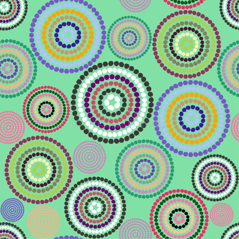 Retro Fun Dotted Circles Pattern Stock Vector - Illustration of ...