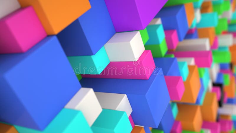 Pattern From Colorful Cubes Of Different Sizes Stock Illustration Illustration Of Mosaic