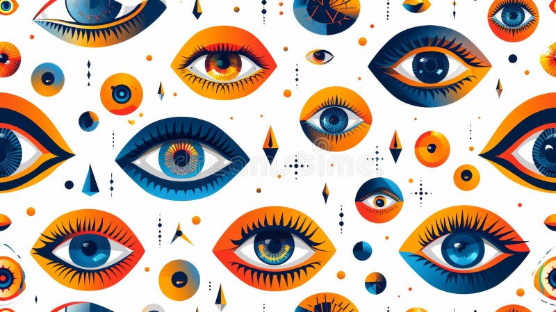 A Pattern of a Colorful Eye with Many Different Colors, AI Stock ...