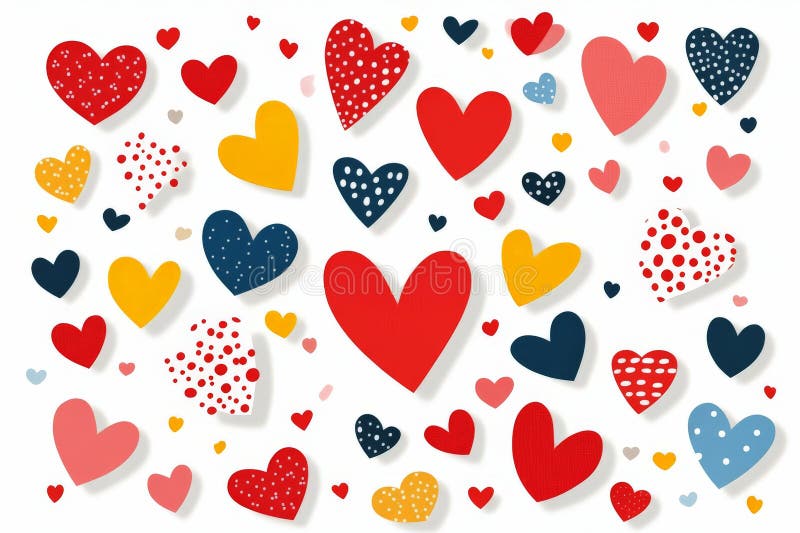 Pattern of Colorful Hearts in Various Sizes Artistic Styles Arranged ... Pattern of Colorful Hearts in Various Sizes Artistic Styles Arranged ...