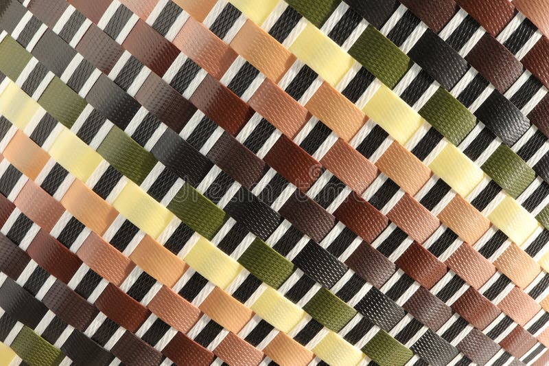 Pattern of Colorful Plastic Woven Basket Handmade. Texture of Handmade ...