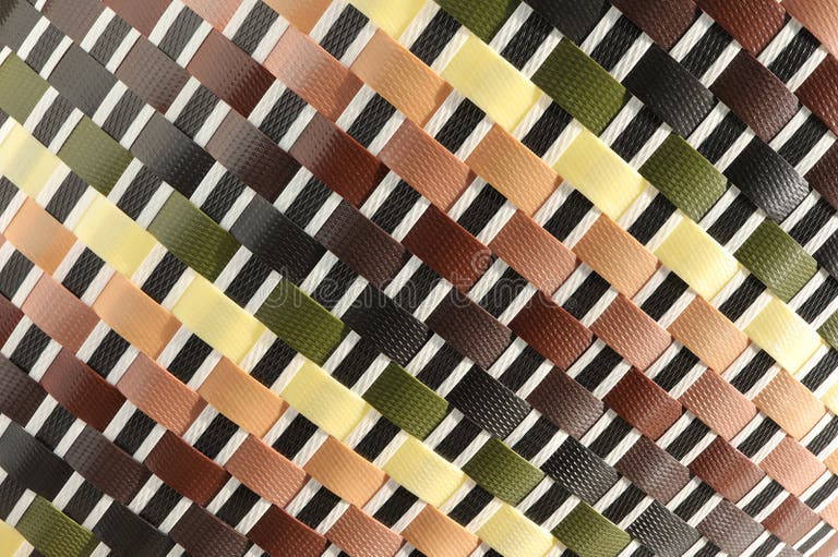 Pattern of Colorful Plastic Woven Basket Handmade. Texture of Handmade ...