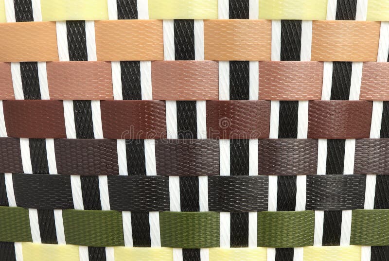 Pattern of Colorful Plastic Woven Basket Handmade. Texture of Handmade ...