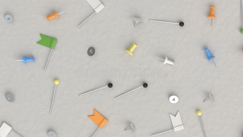 Pattern from Colorful Push Pins on White Background Stock Illustration ...