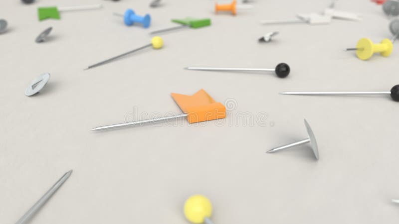 Pattern From Colorful Push Pins On White Background Stock Illustration ...